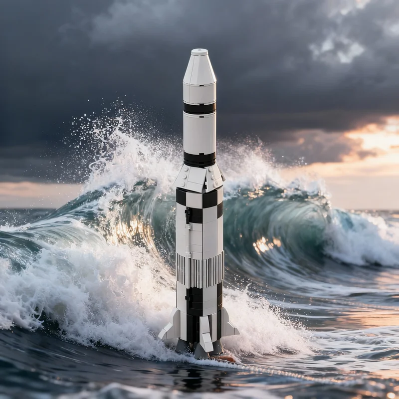 314pcs MOC Space Saturn V C Model Building Blocks Toys Architecture ...