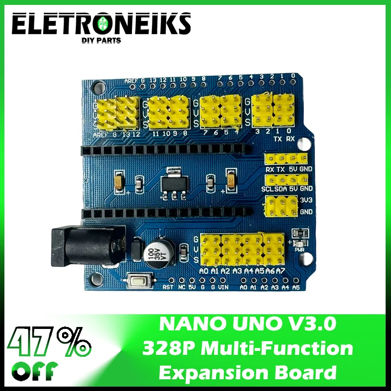 Arduino-Nano-UNO-R3-Expansion-Board-14-I-O-8-Analog-Pins-Nano-3-0 ...