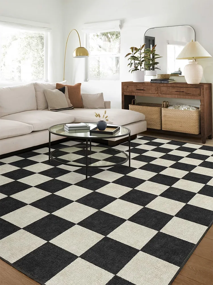 Minimalist-Checkerboard-Pattern-Living-Room-Large-Area-Carpets-Room ...