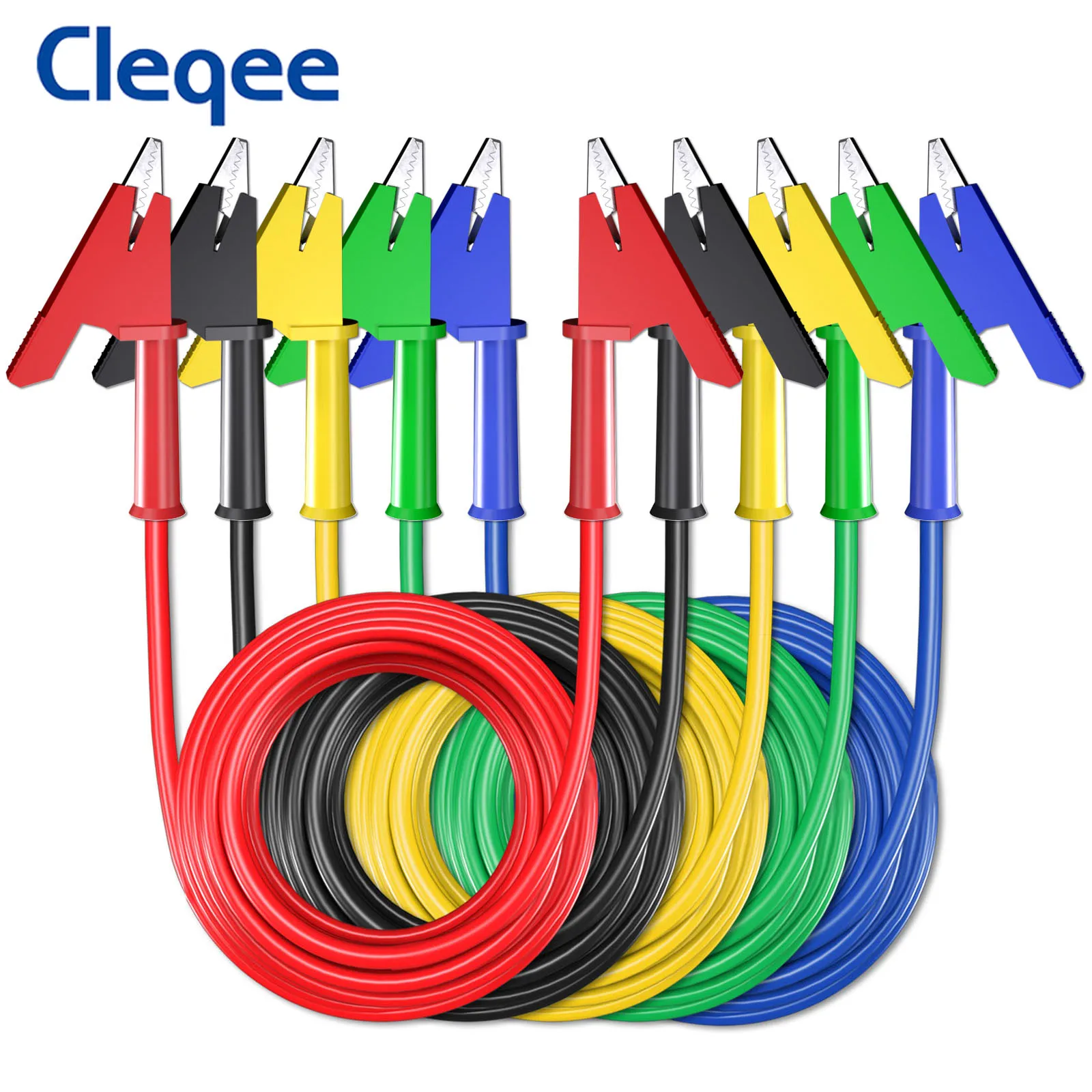 Cleqee-P1024-5pcs-Dual-Alligator-Clip-Test-Lead-Crocodile-Clamp-Cable ...