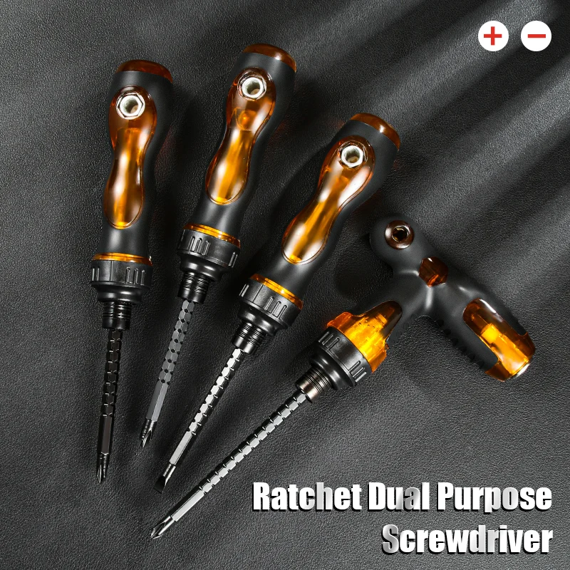 Magnetic-Ratchet-Screwdriver-Retractable-Double-Head-Cross-Slotted ...