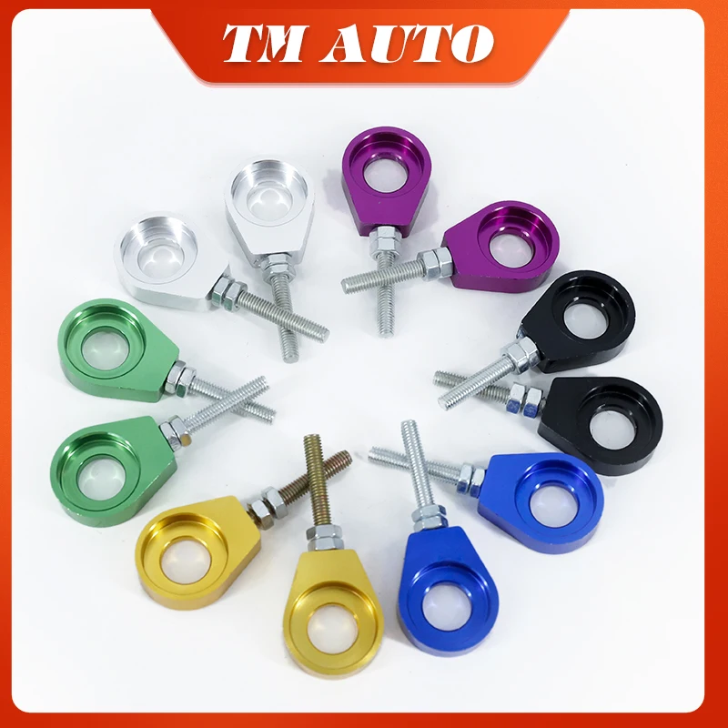 1 Pair 7 Colors 12mm/15mm Rear Aluminum Wheel Axle Hole Chain Tensioner ...