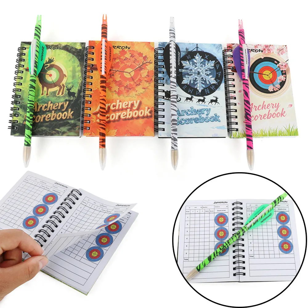 Archery Scorebook Black Pen 50 Paper Mark Notebook Target Competition ...
