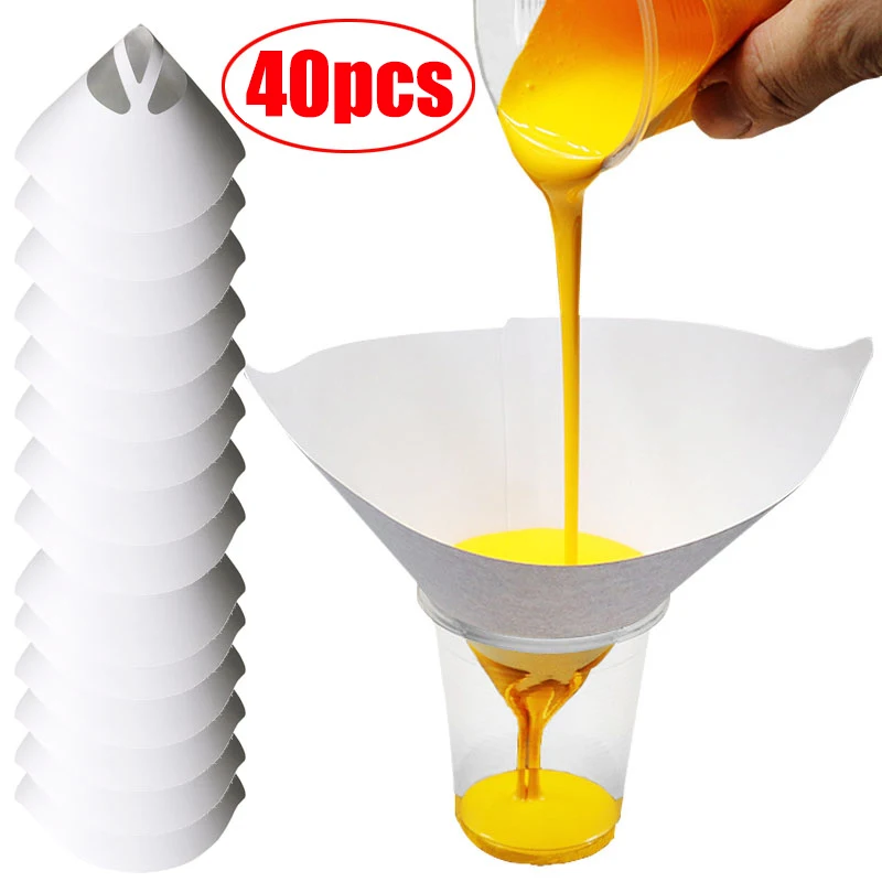 10-40pcs Paint Filter Funnel Paper Purifying Straining Cup 190 Mesh ...