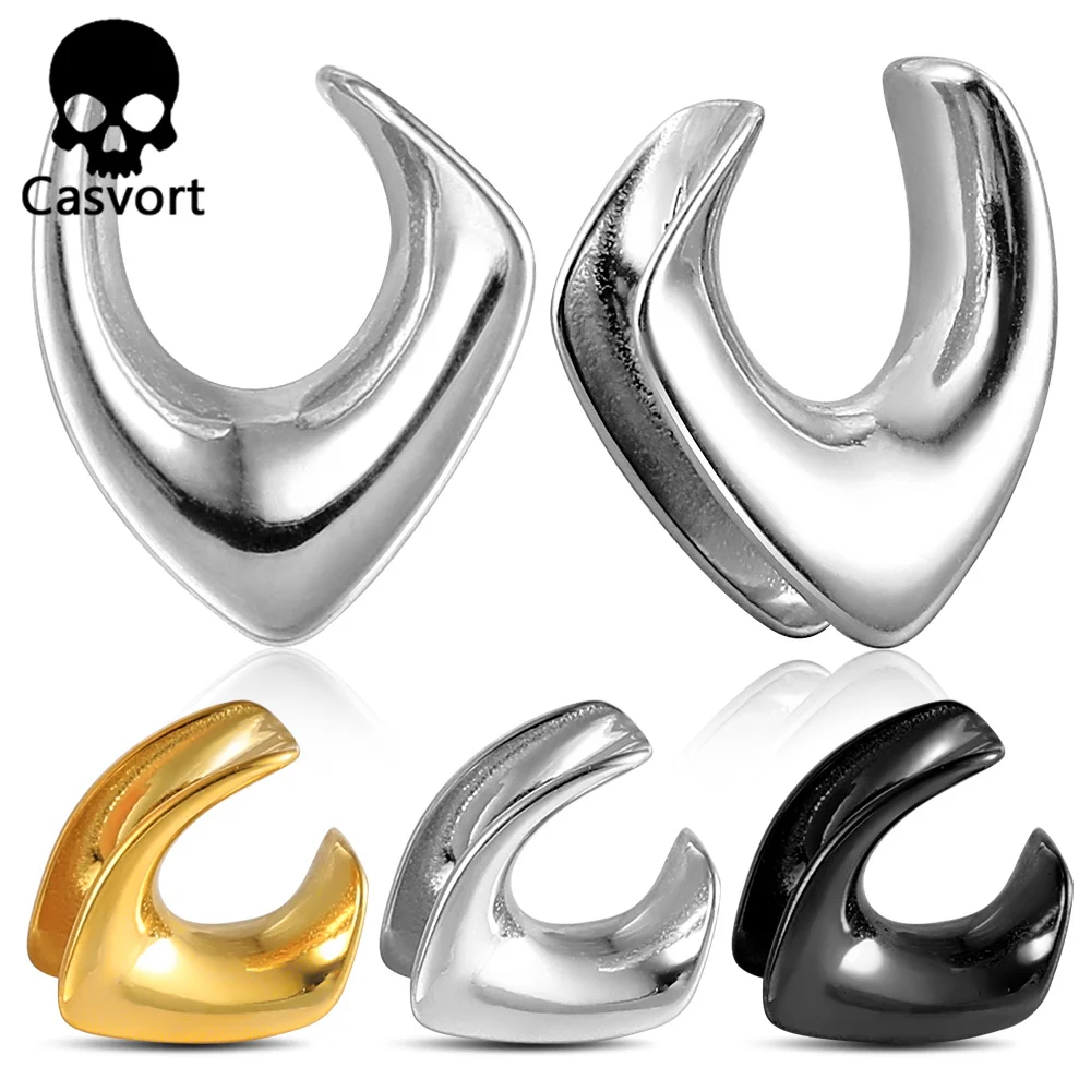 Casvort-2PCS-316-Stainless-Steel-Abnormal-Shape-Saddle-Gauges-Piercing ...