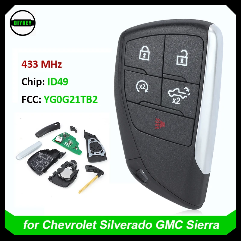 DIYKEY-5-Button-Smart-Key-for-Chevrolet-Silverado-1500-2500-3500-2022 ...