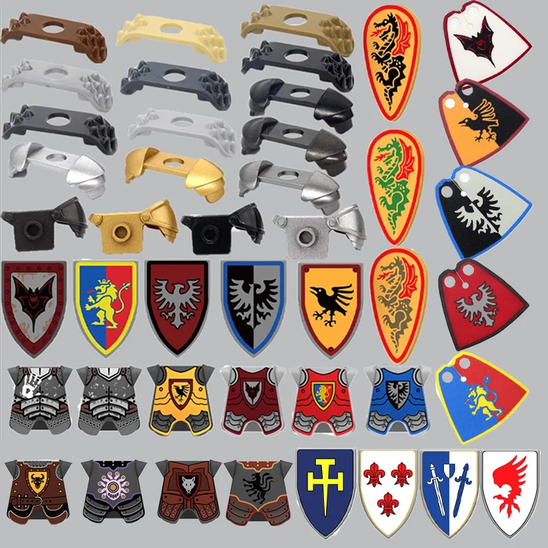 Medieval-Red-Lion-Black-Eagle-Knight-Armour-Building-Blocks-Military ...