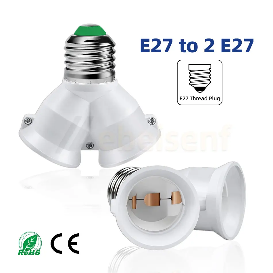 1-3-Pc-E27-Light-Bulb-Socket-1-To-2-Threaded-Lamp-Holder-Extender ...