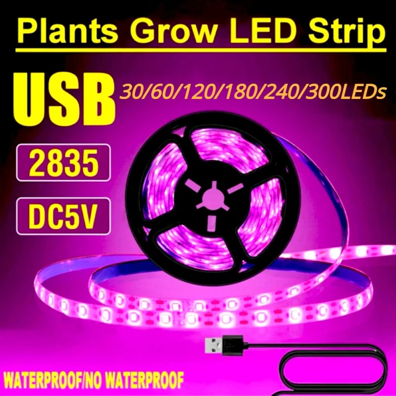 DC-5V-LED-Grow-Light-Full-Spectrum-USB-Grow-Light-Strip-2835-SMD ...