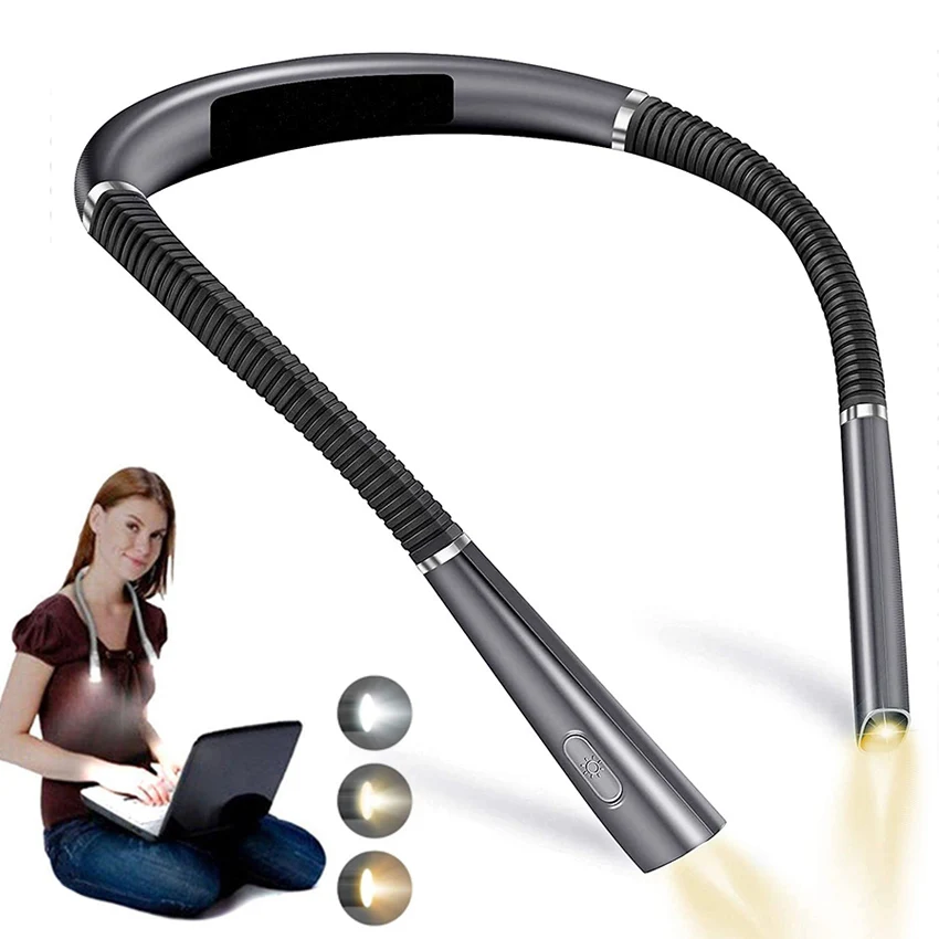 USB-Rechargeable-Neck-Reading-Light-for-Bed-Flexible-LED-Book-Light-Eye ...
