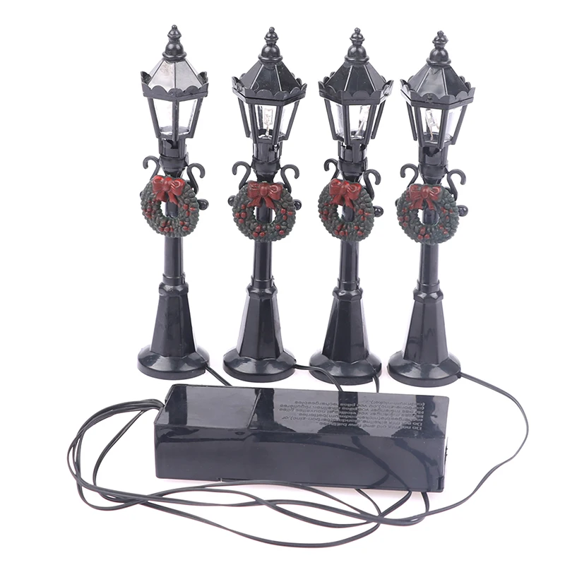 4Pc-Set-Christmas-Mini-Street-Light-Models-Mini-Street-Lamp-Dollhouse ...