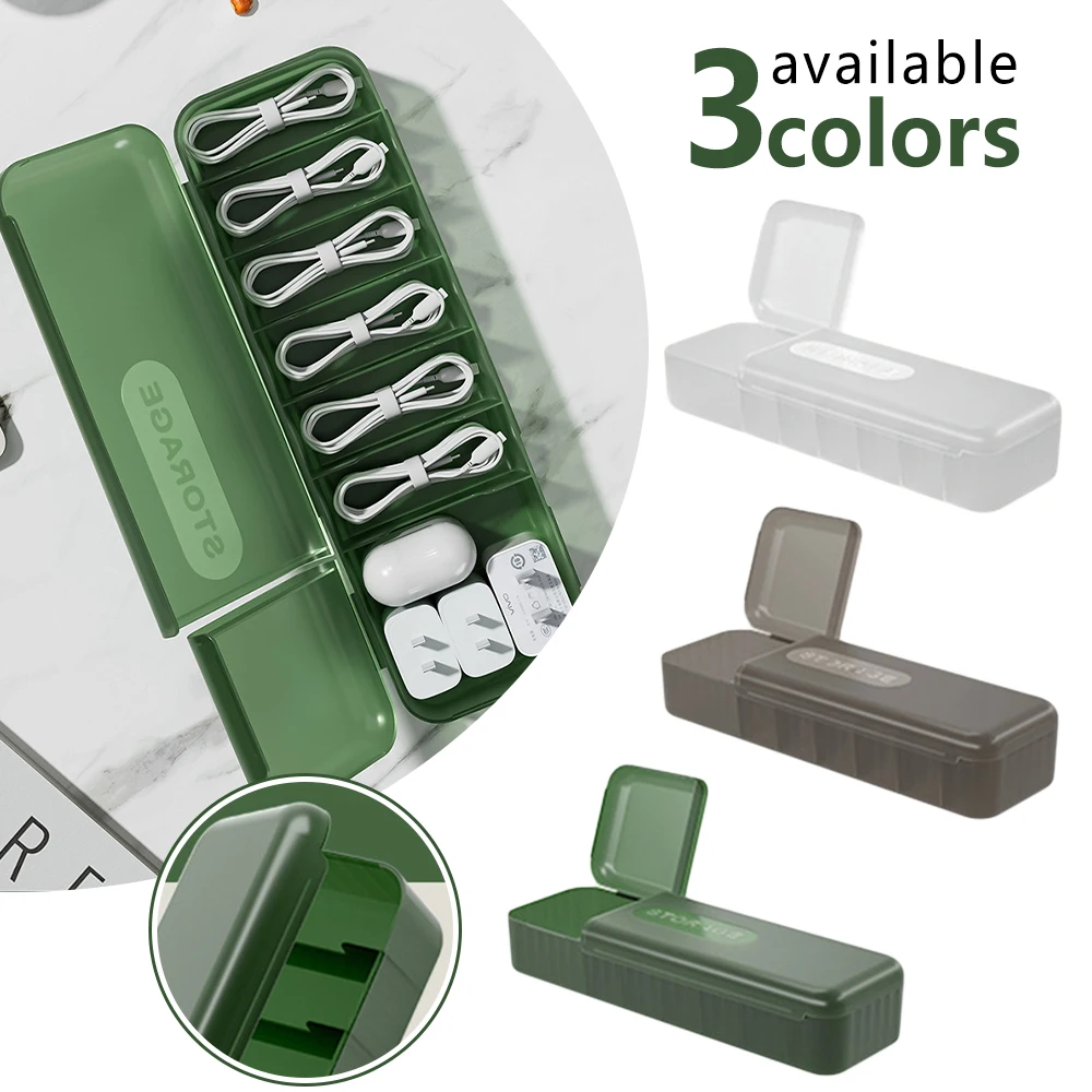 Cable-Storage-Box-Organizer-Charger-Cord-Storage-Box-With-7 ...