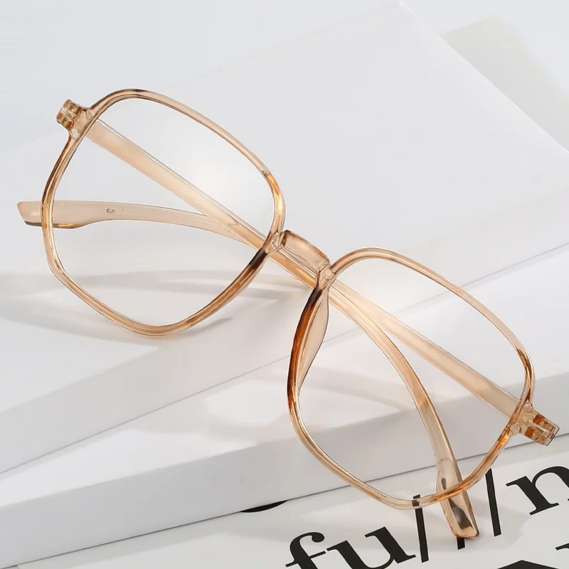 1Pc Women's Fashionable Plain Glasses New Casual Retro Large Frame ...