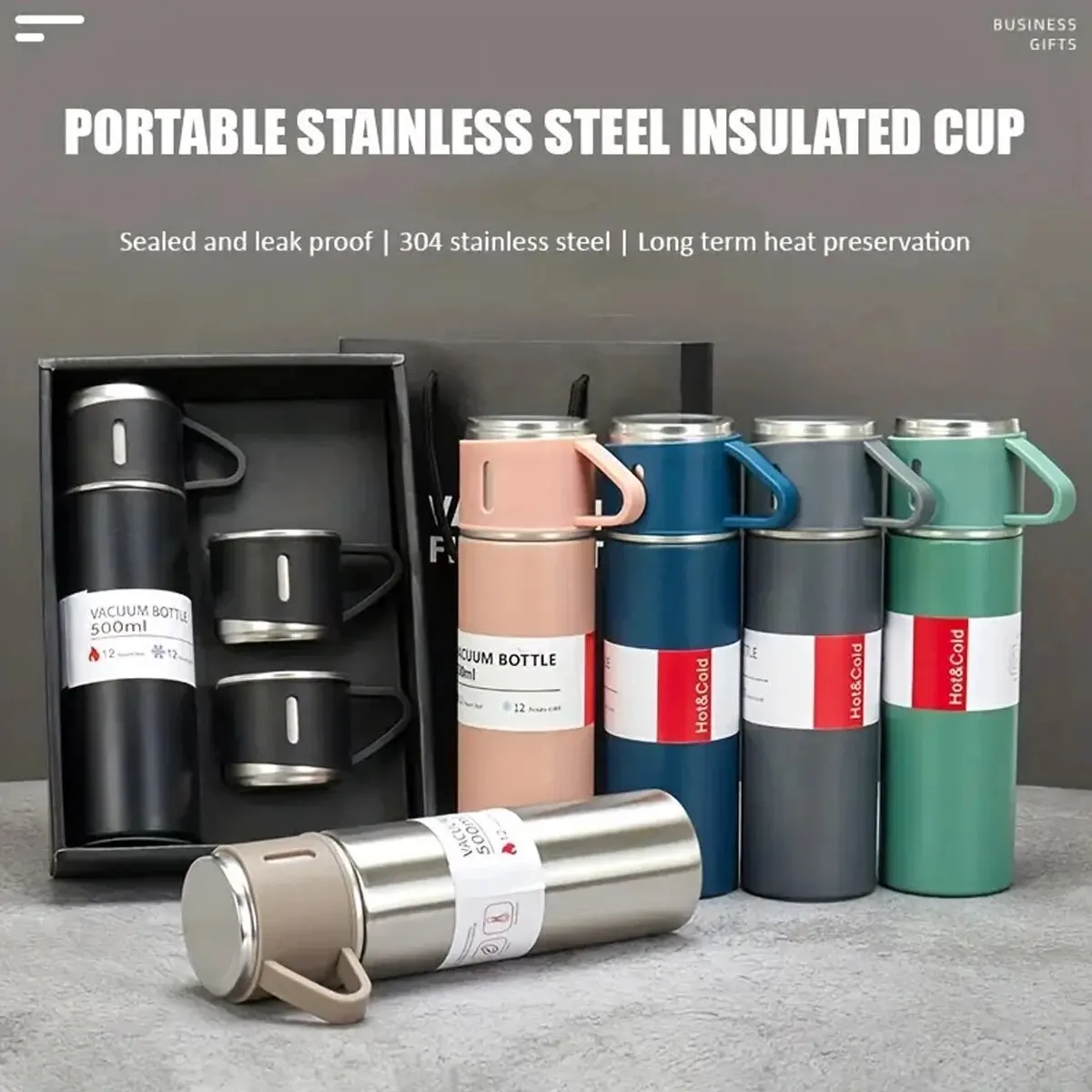 3Pcs-Set-Double-layer-304-Stainless-Steel-Insulated-Cup-Set-Portable ...