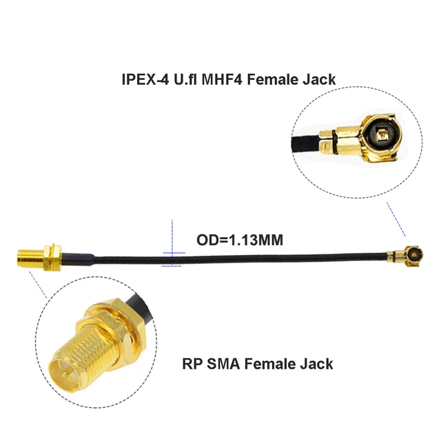 10pcs/lot IPEX4 Cable IPEX4 MHF4 Female to RP-SMA/SMA Female WIFI ...