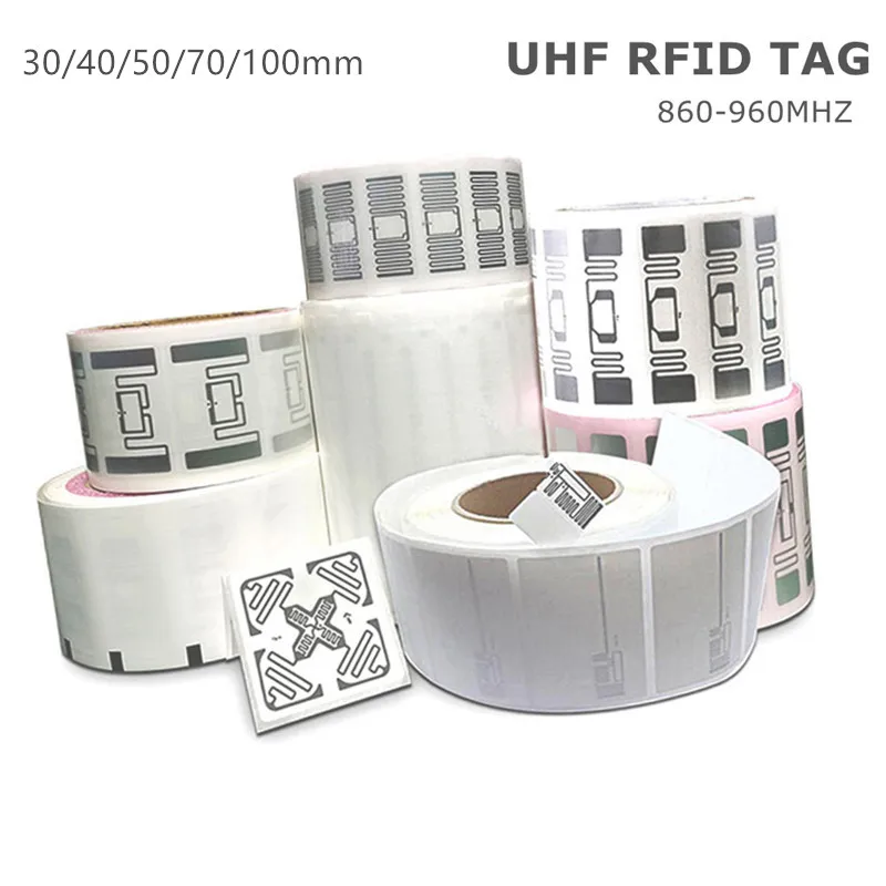 1000pcs/lot UHF RFID Tags Sticker 860-960MHz Long Range RFID Sticker ...
