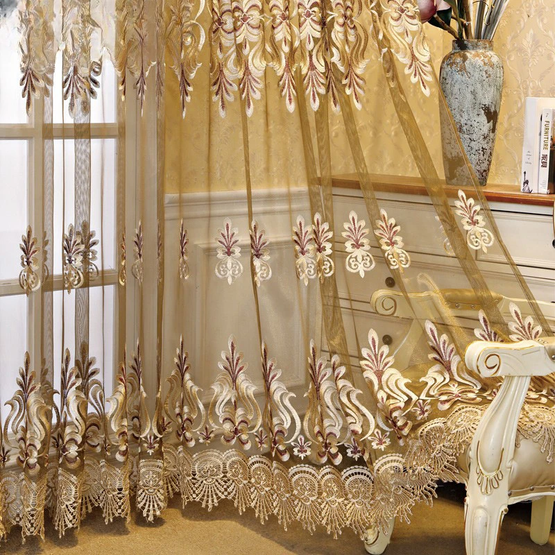 Cortinas-de-tul-bordadas-para-sala-de-estar-fondo-avanzado-hilo-de ...