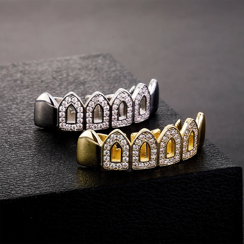 Hip-Hop-3A-CZ-Stone-Paved-Bling-Iced-Out-Flat-Hollow-Teeth-Grillzs-for ...