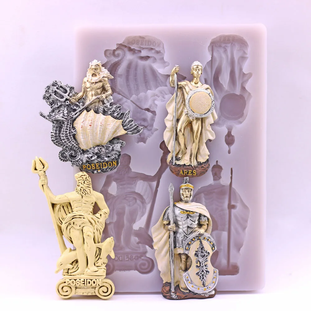 POSEIDON & ARES Silicone Fondant Mould Cake Decorating Icing Chocolates ...