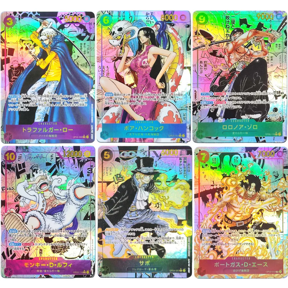 DIY One Piece Card Game Manga Luffy Hancock Zoro Sabo Ace Law Op05-119 ...