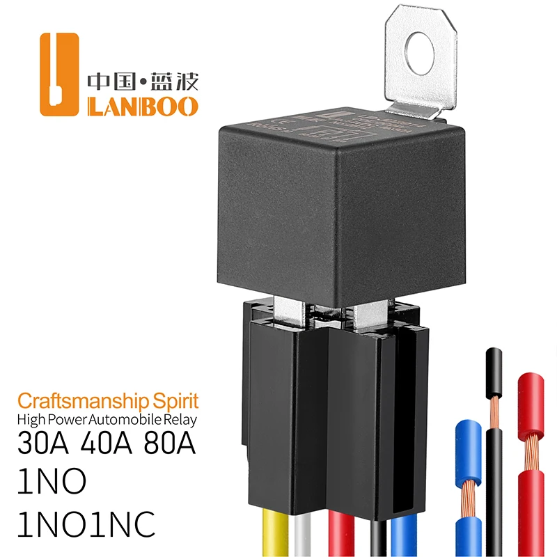 LANBOO 12V 24V Car Relay 4 Feet 5 Feet High Current 80A Waterproof Car Horn Start Headlight ...