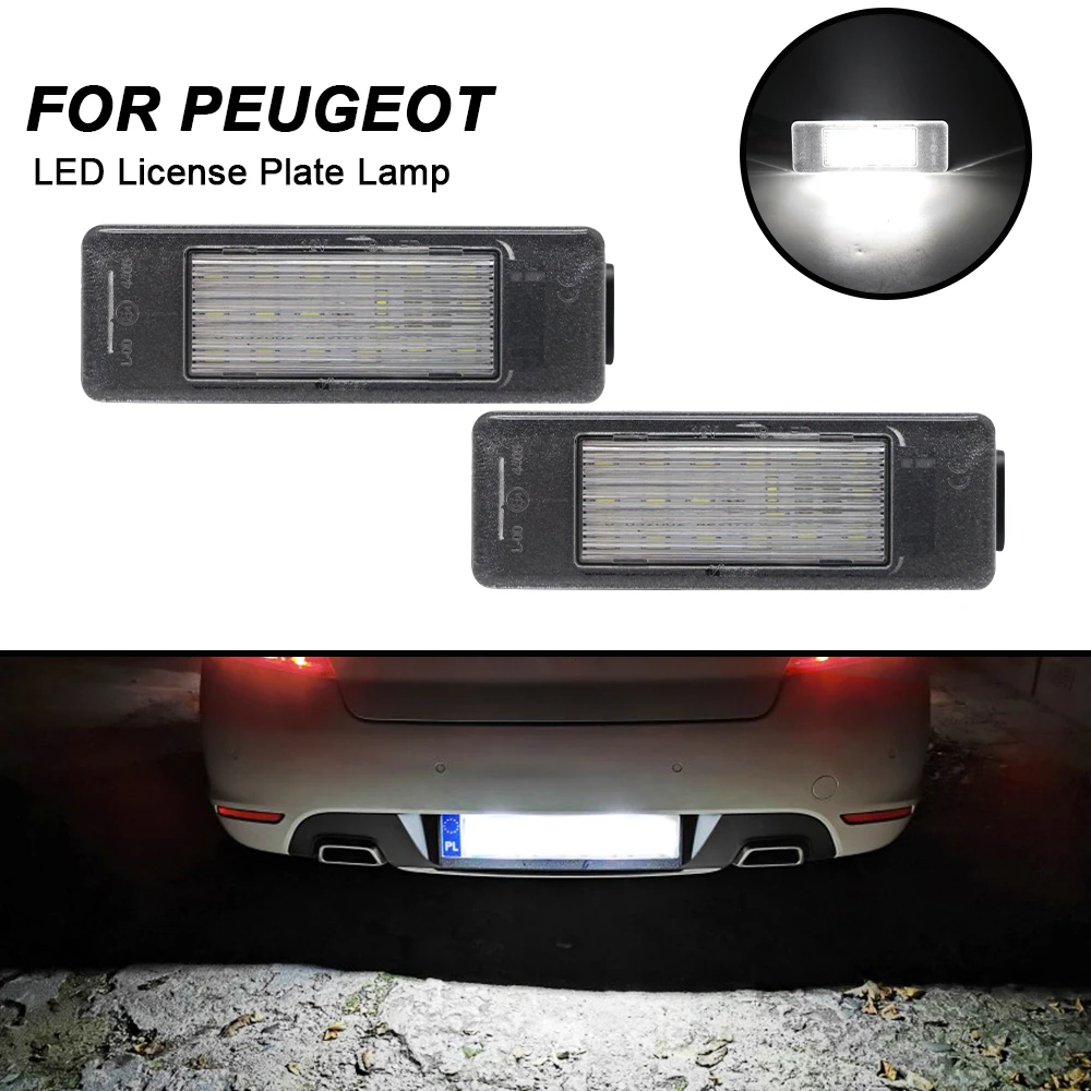 LED-License-Plate-Light-For-Peugeot-207CC-307-308CC-3008-406-407-508 ...
