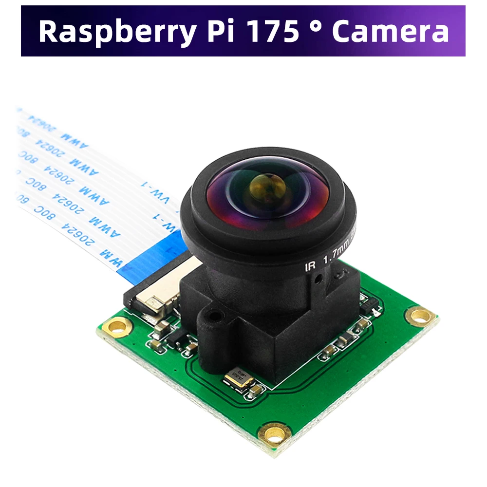 Raspberry Pi cámara con Sensor OV5647 de 175 grados, módulo de cámara de 5MP, lente gran angular ...