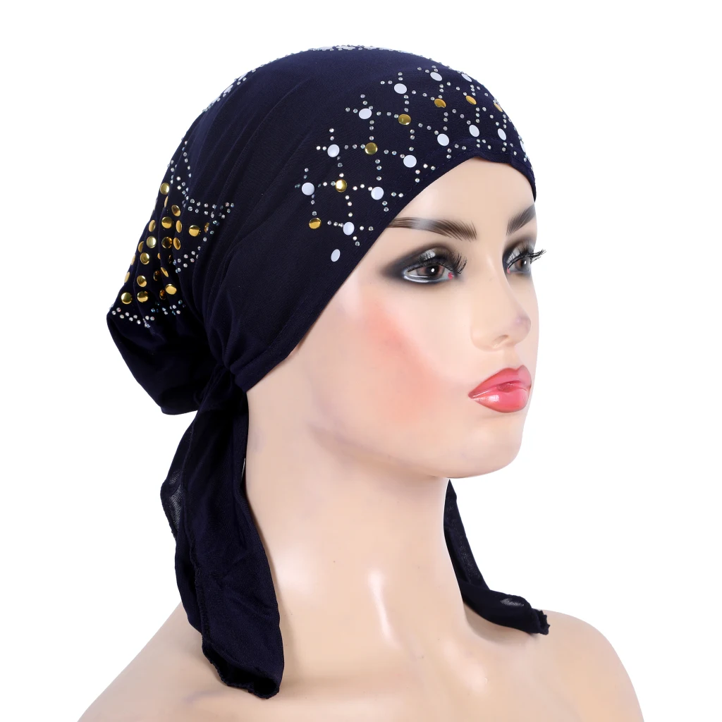 Turban-Hijab-Musulman-avec-Paillettes-Dor-es-Foulard-Islamique-Chapeau ...