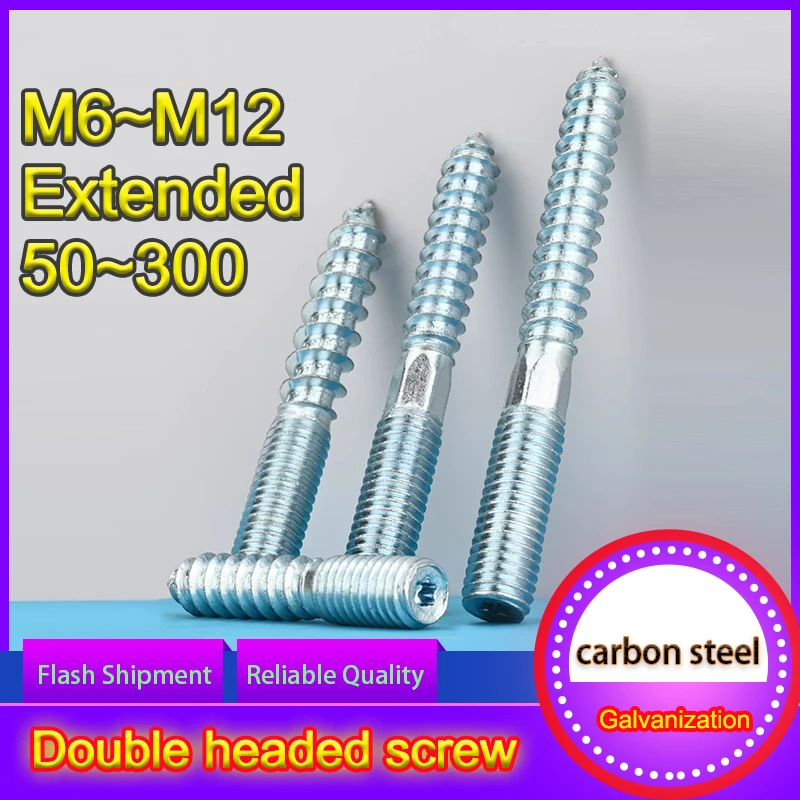 Vis-autotaraudeuse-queue-pointue-double-t-te-sans-filetage-hexagonal ...