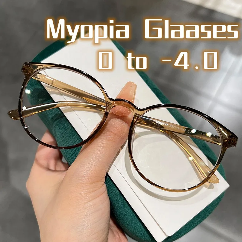 New-Style-Round-Finished-Myopia-Glasses-Unisex-Vintage-Clear-Lens-Short ...