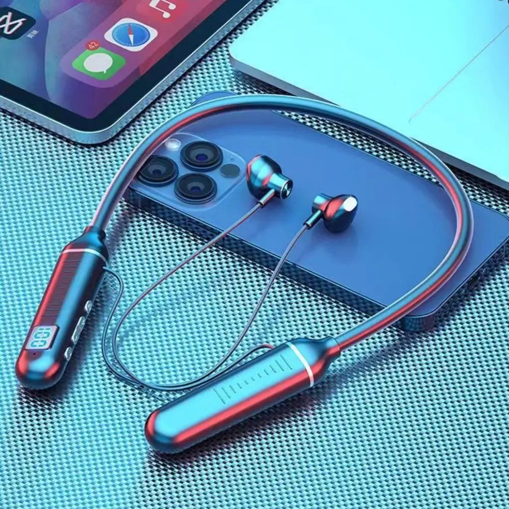 Magnetic-Earphone-Wireless-Neckband-Headphones-Sports-Waterproof ...