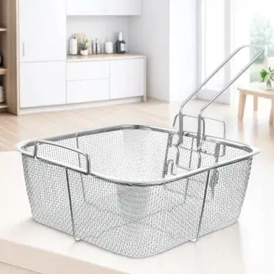 1Pcs Square Fry Basket Stainless Steel Heavy Duty Frying Strainer for ...