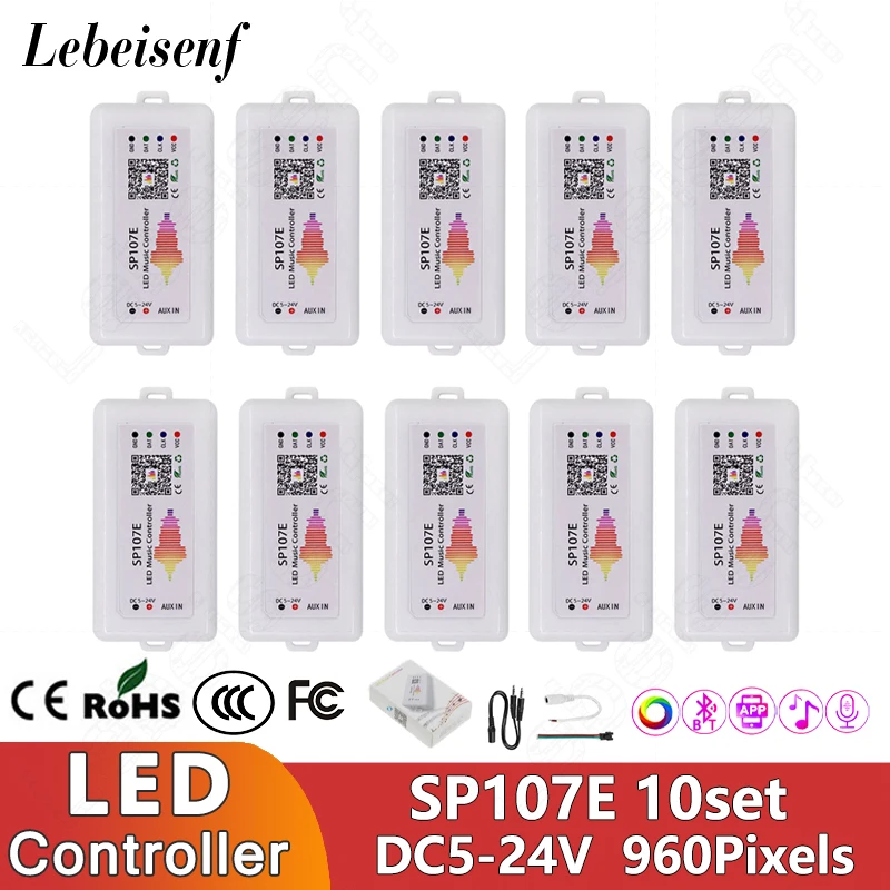 10 zestaw SP107E inteligentny magiczny kolor Bluetooth muzyka kontroler ...