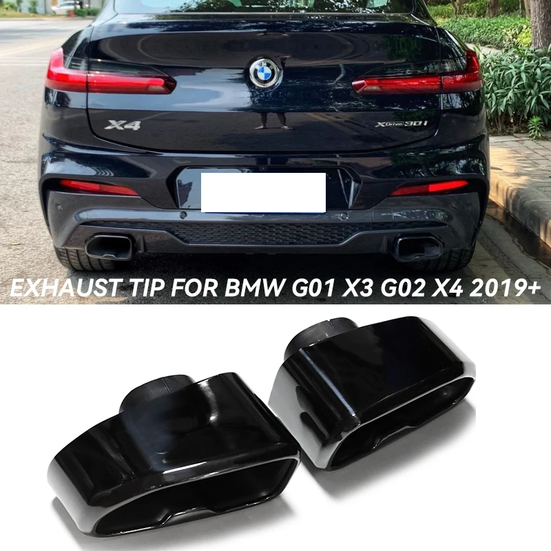 1 Pair Car Exhaust Tip For BMW G01 X3 G02 X4 2019 2020 Stainless Steel ...