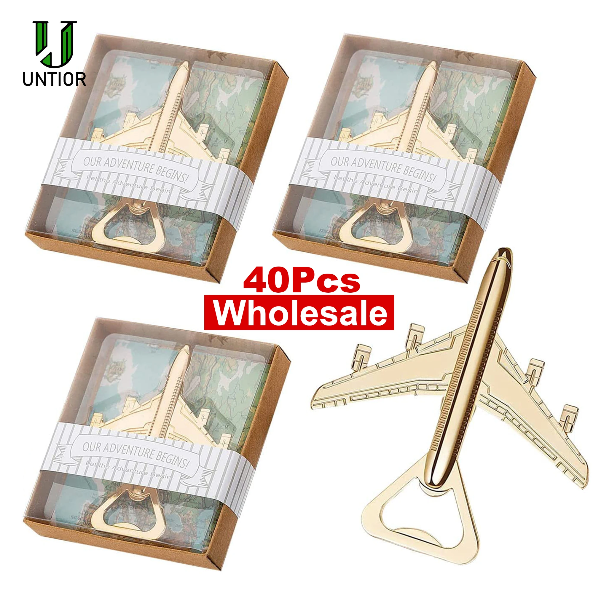 40PCS Airplane Gift Box Bottle Openers Rustic Wedding Favors Gifts ...