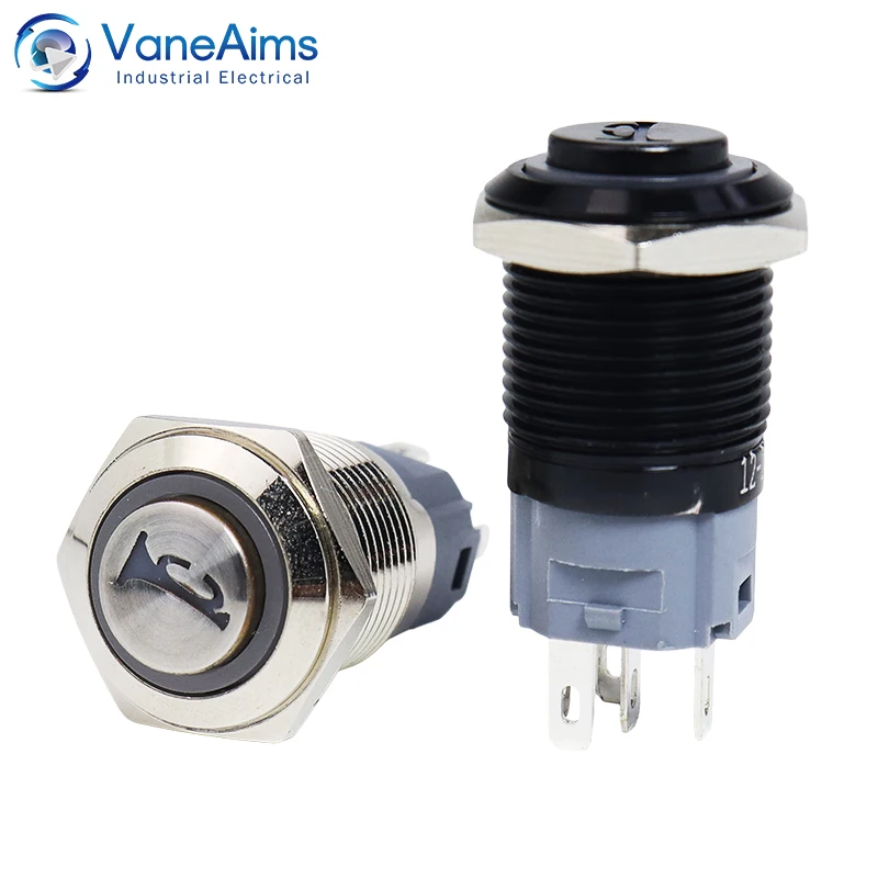 1pcs 16mm Horn Button Switch 12V 24V 220v Momentary Self-reset Push ...