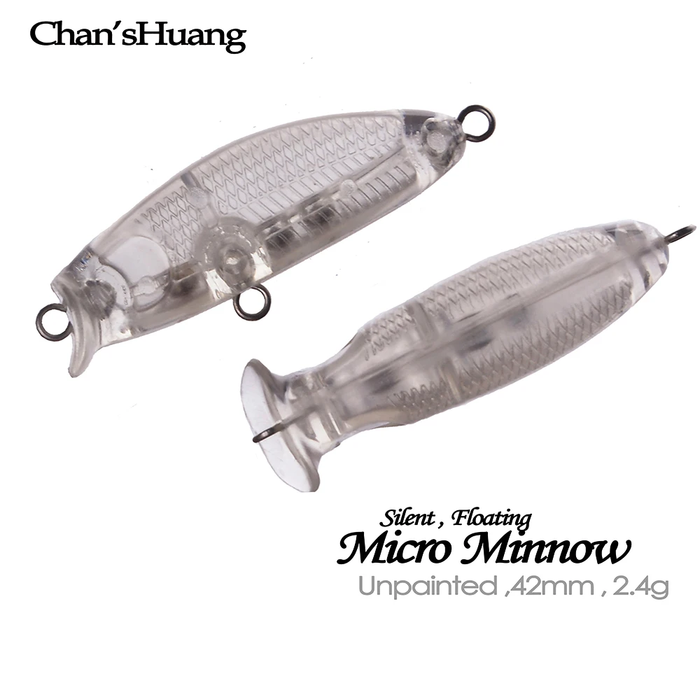 Chan’sHuang 30PCS Unpainted Blanks Bait 42mm 2.4g Floating Silent Mirco ...