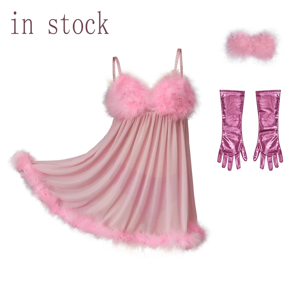 Austin Powers Fembot Cosplay Costume Suspender Skirt Gloves Panties ...