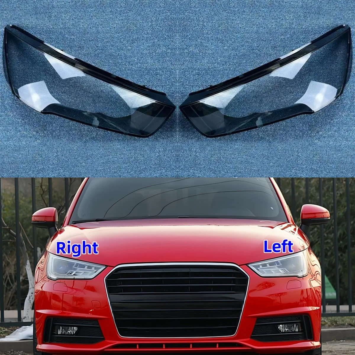 For Audi A1 2015 2016 2017 2018 Car Front Headlamp Cover Transparent ...