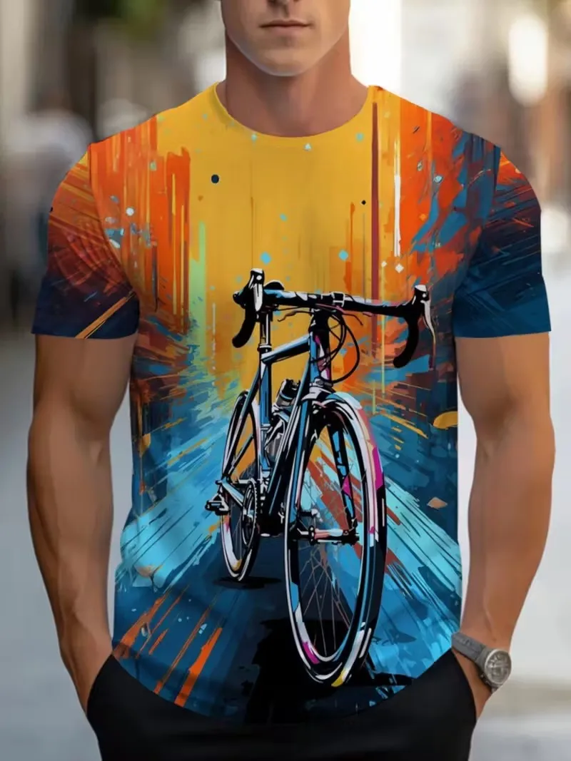 Trendy Design Bicycle Competition T-shirt 2025 Men's Road Car Racing ...