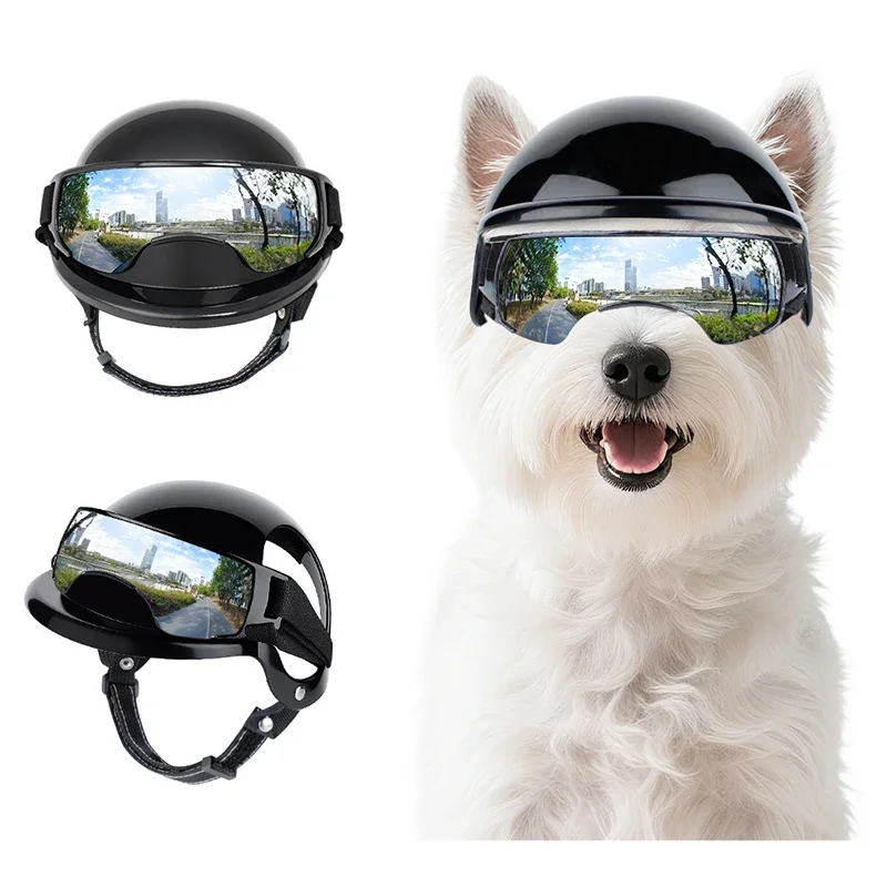 Dog Goggles with Helmet for Small Dogs Punk Style Doggy Helmet ...