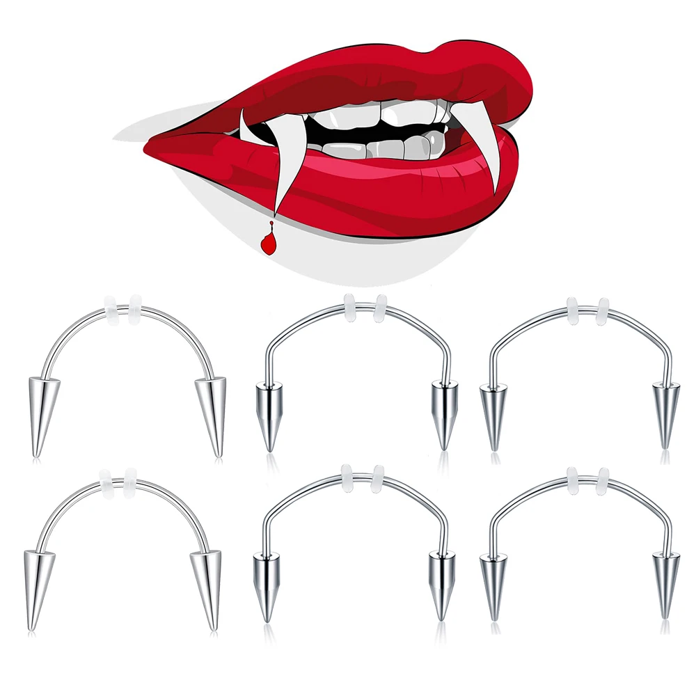 WKOUD-Piercing-de-acero-inoxidable-para-u-as-2-piezas-dientes-de-Tigre ...