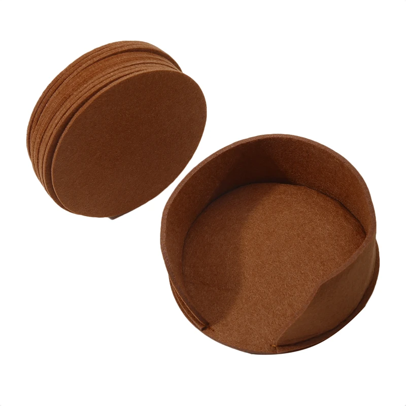 20Pcs-10cm-Round-Felt-Coaster-Dining-Table-Protector-Pad-With-Holder ...