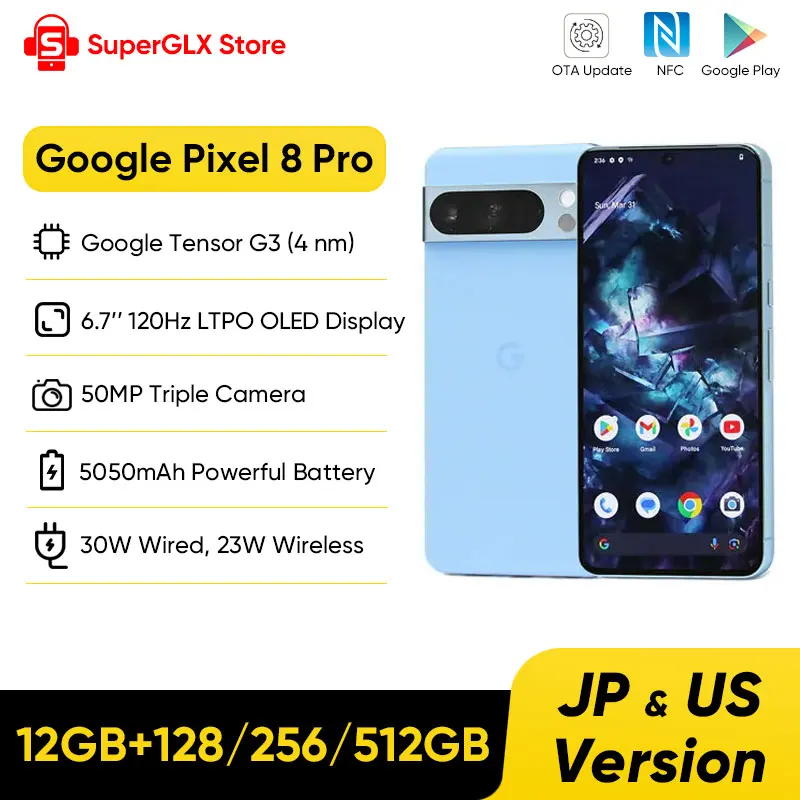Google-Pixel-8-Pro-5G-Google-Tensor-3-12GB-GB-NFC-Octa-Core-andro-14 ...