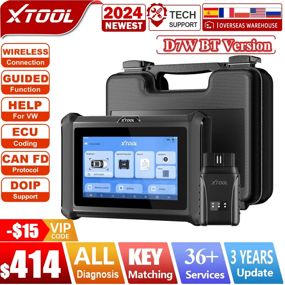 2024-XTOOL-D7W-All-System-Diagnostic-Tools-XTOOL-D7-OBD2-Scanner-ECU ...