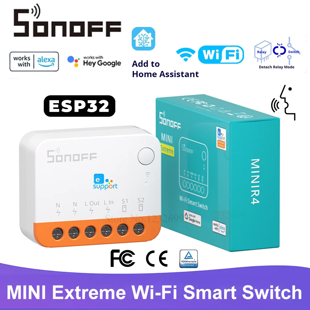 SONOFF-MINI-R4-Wifi-Switch-Module-Smart-Wi-Fi-2-Way-Relay-Timer-ESP32 ...