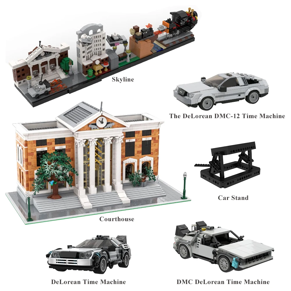 MOC Back to the Future Time Machine Building Blocks Courthouse Skyline ...
