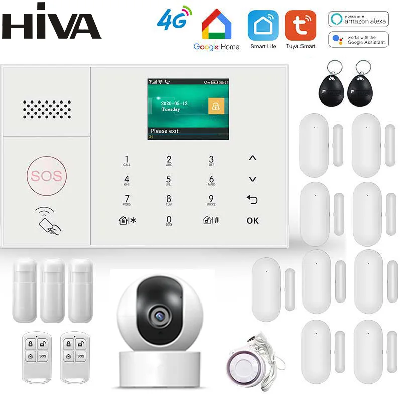 Hiva 4g 3g Gsm Wifi Security Alarm System For Home Tuya Smart Life App ...