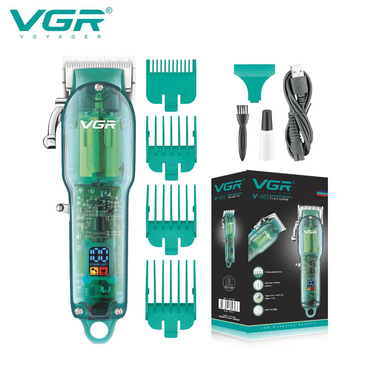 VGR-barbeador-eletrico-barbeador-el-trico-masculino-M-quina-de-cortar-cabelo-Transparente ...
