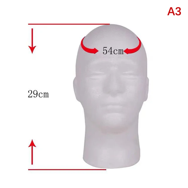 Female White Deflection Head Polystyrene Styrofoam Foam Head Model ...